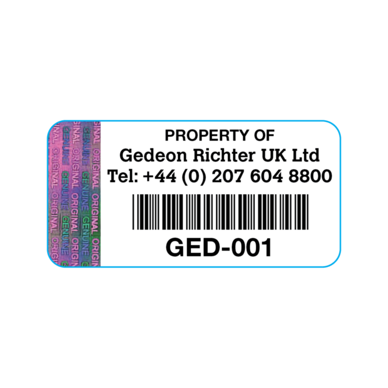 Gideon Richter UK Ltd Tamper Evident Asset Labels
