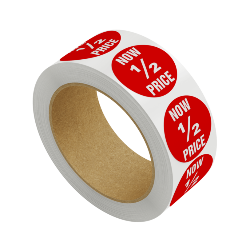 Now Half Price Stickers 30mm Removable | Labels Online