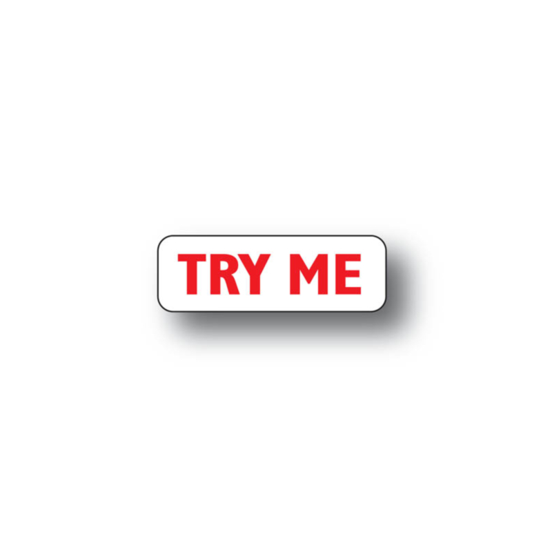 Try Me Stickers 30x10mm | Labels Online