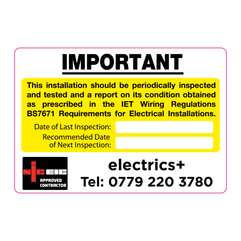 electric+ Periodic Inspection Label