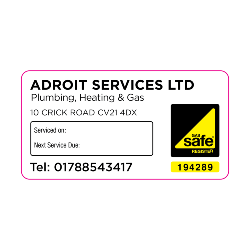 Adroit Services Ltd Next Service Due Labels
