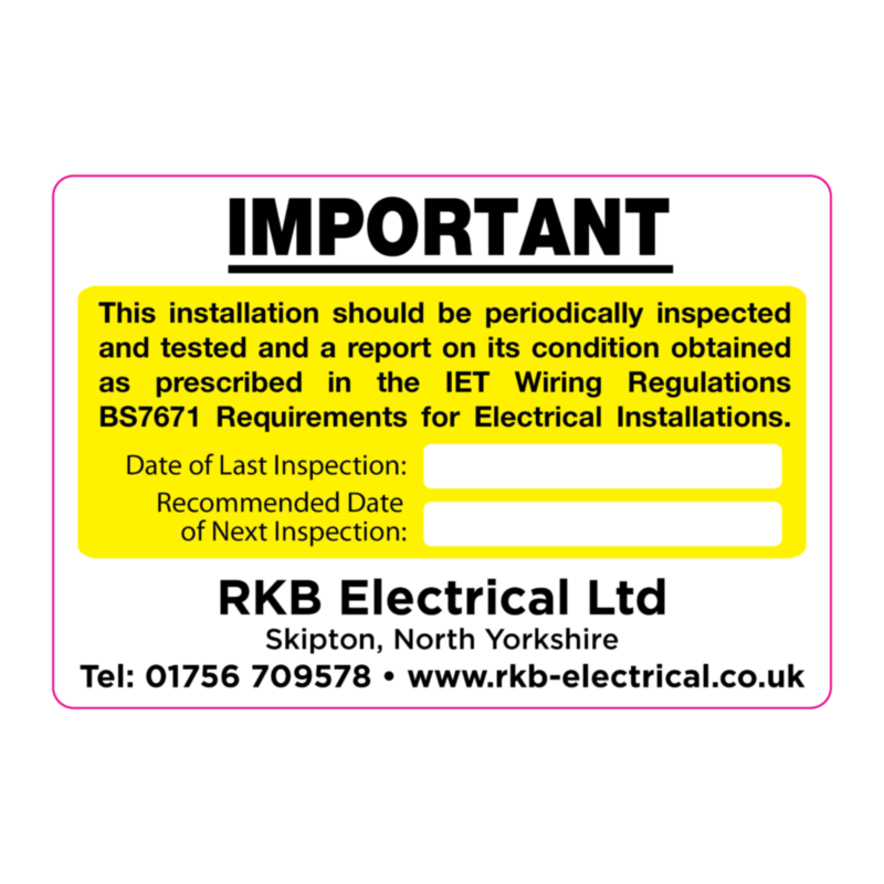 RKB Electrical Periodic Inspection Labels