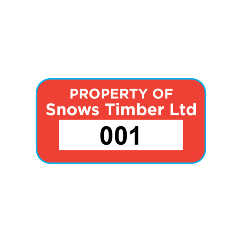 Snows Timber Ltd Asset Labels