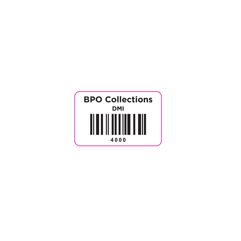 BPO Collections (DMI) Code 128 Barcode Labels