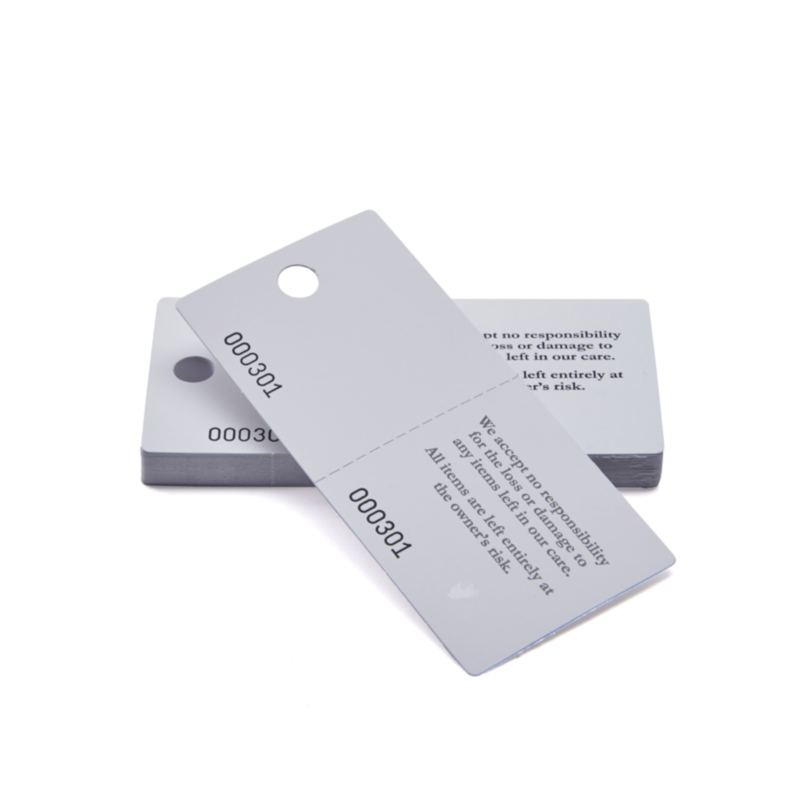 White Cloakroom Tags 60x125mm | Labels Online