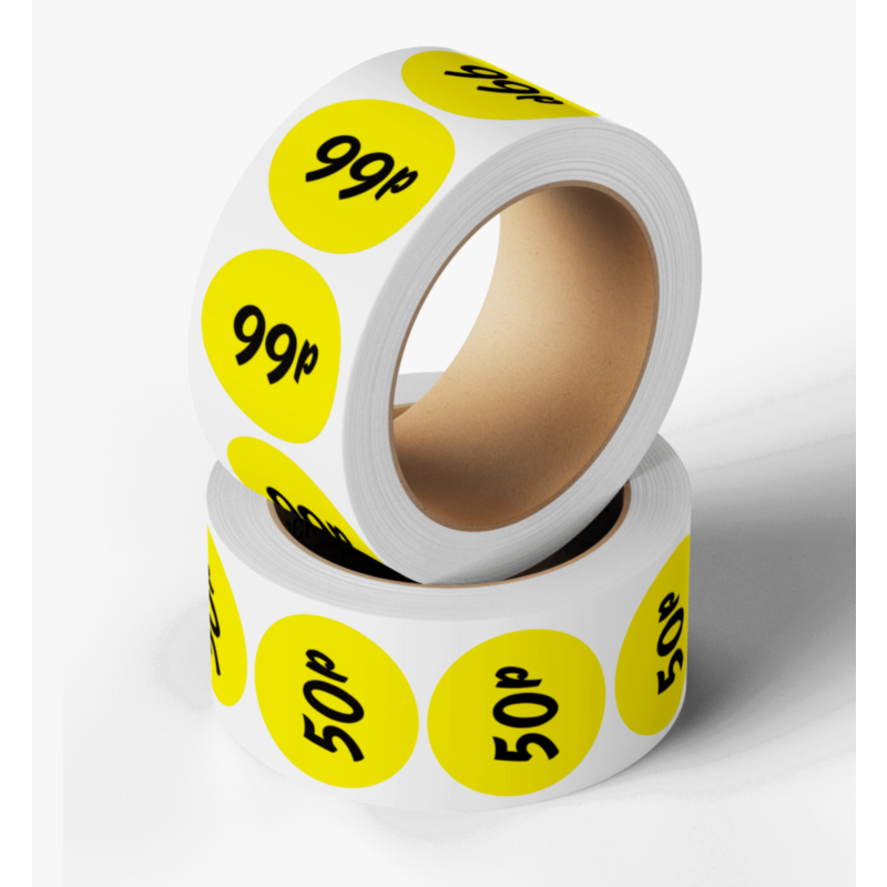 Yellow 25mm Price Labels | Labels Online