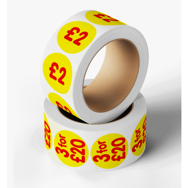 Yellow 30mm Price Labels | Labels Online