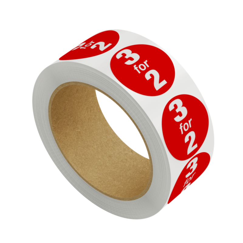 Red 3 for 2 Stickers | Labels Online