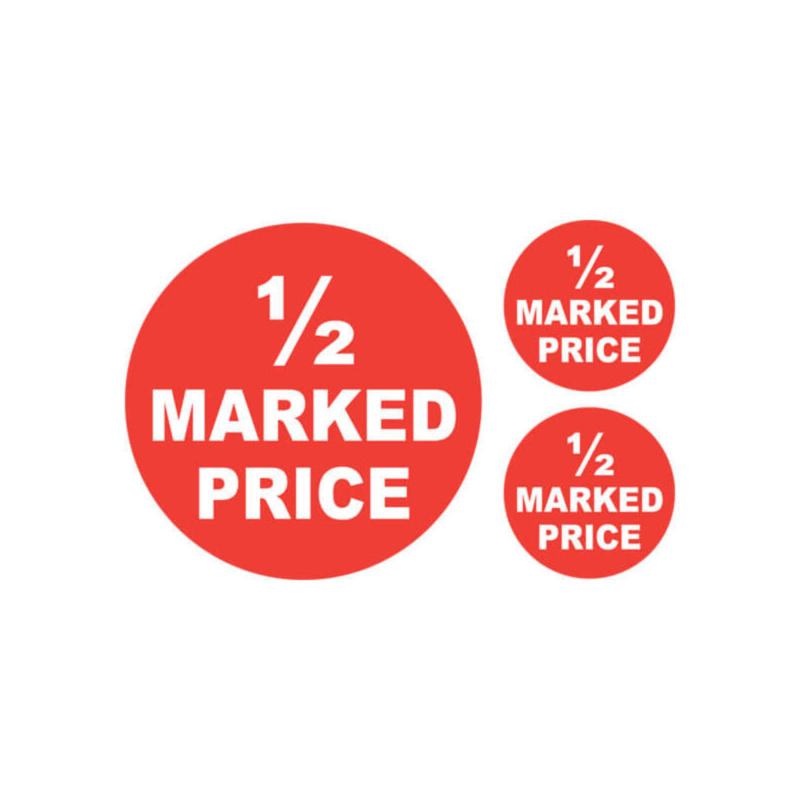 Half Price Stickers 50mm & 24mm | Labels Online