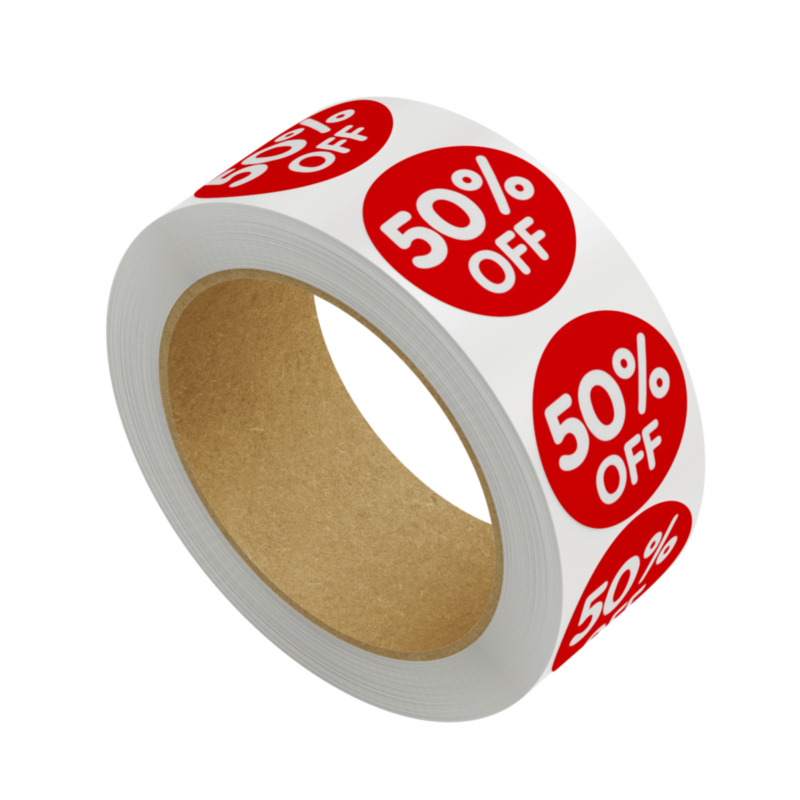 Red 50% Off Stickers | Labels Online