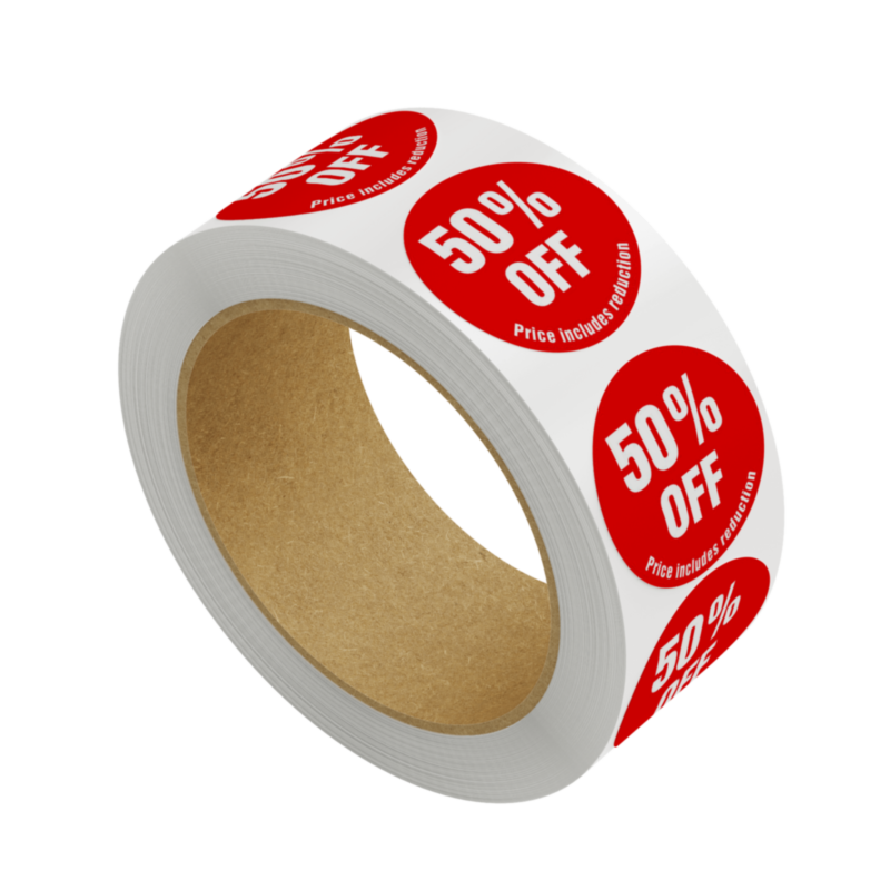 50% Off Price Includes Reduction Stickers | Labels Online