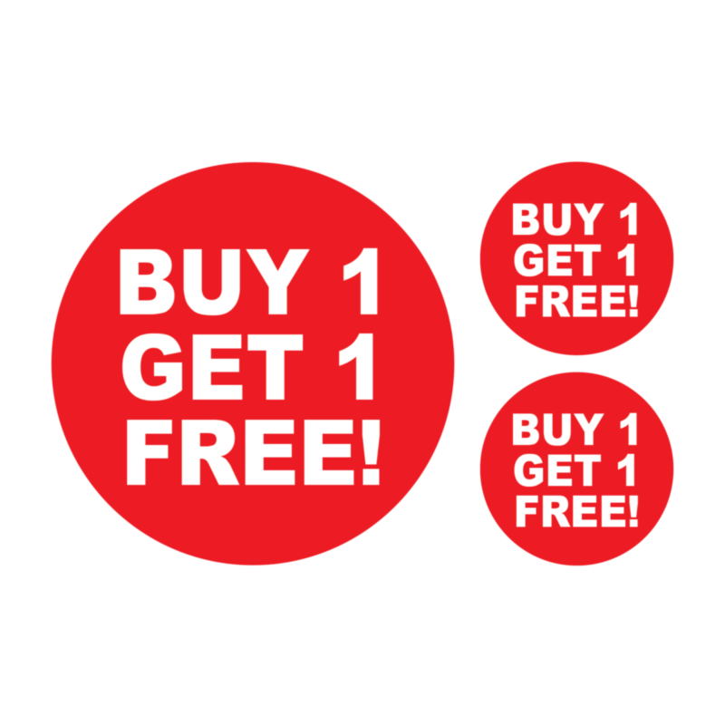 Buy 1 Get 1 Free Stickers 50 & 24mm | Labels Online