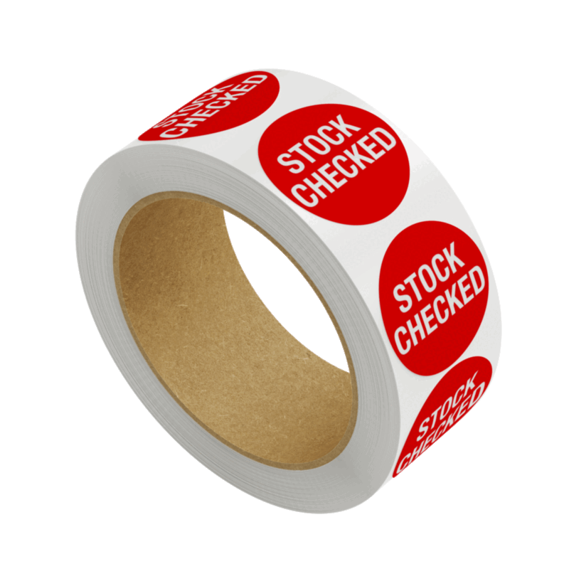 Red Stock Checked Labels 30mm | Labels Online