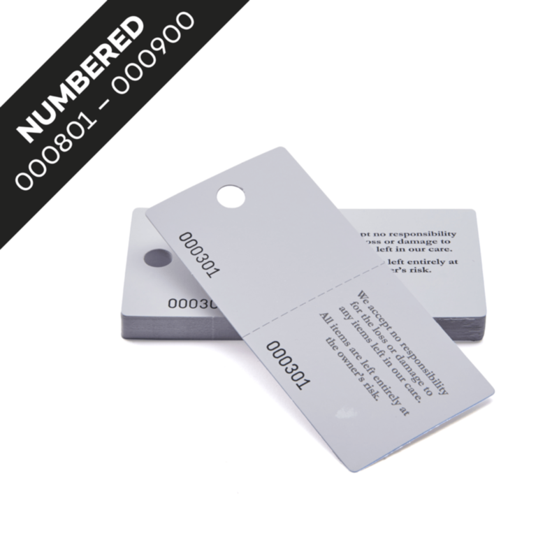 White Cloakroom Tags Numbered 801-900 | Labels Online