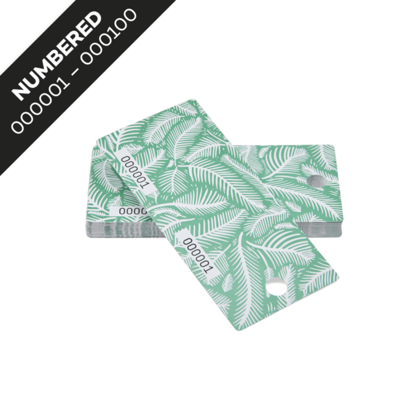 Green Leaf Cloakroom Tags Numbered 001-100 | Labels Online