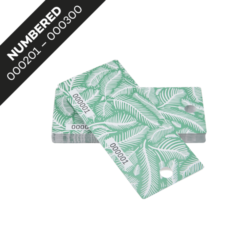 Green Leaf Cloakroom Tags Numbered 201-300 | Labels Online