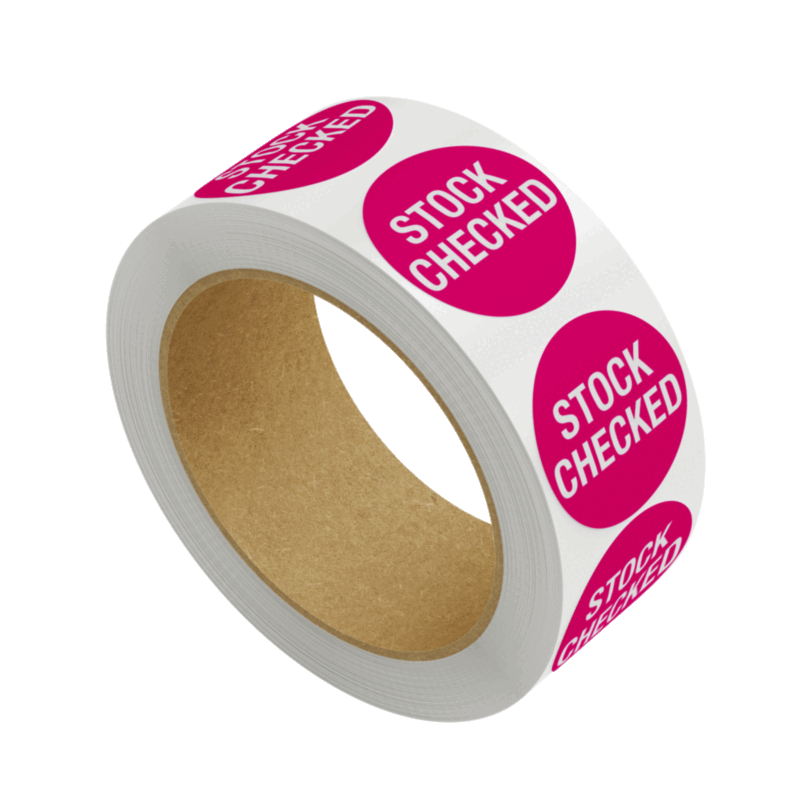 Magenta Stock Checked Labels 30mm | Labels Online