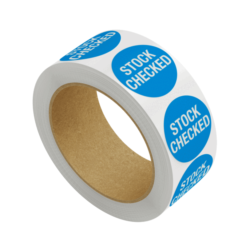 Blue Stock Checked Labels 30mm | Labels Online