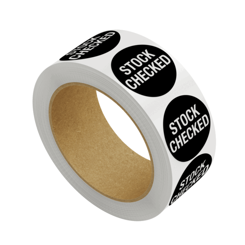 Black Stock Checked Labels 30mm | Labels Online