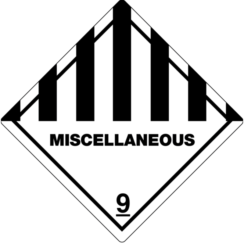 Class 9 Miscellaneous Hazard Placard Labels 250x250mm | Labels Online
