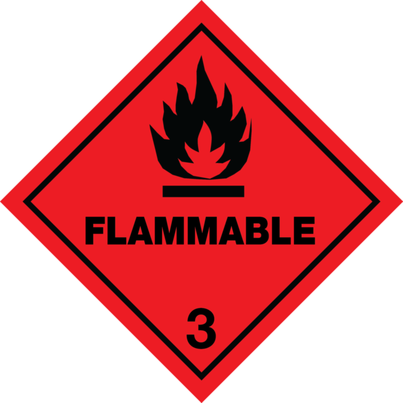 Flammable 3 Placard Labels 250x250mm | Labels Online