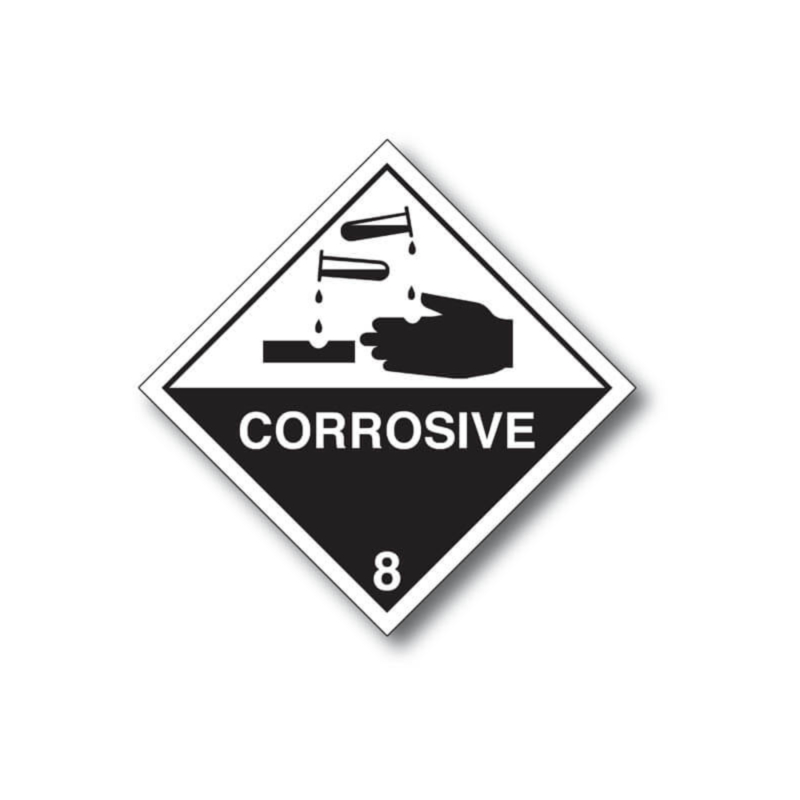 Corrosive 8 Black Hand Labels | Labels Online