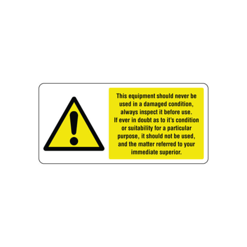 Never Use in a Damaged Condition Labels | Labels Online