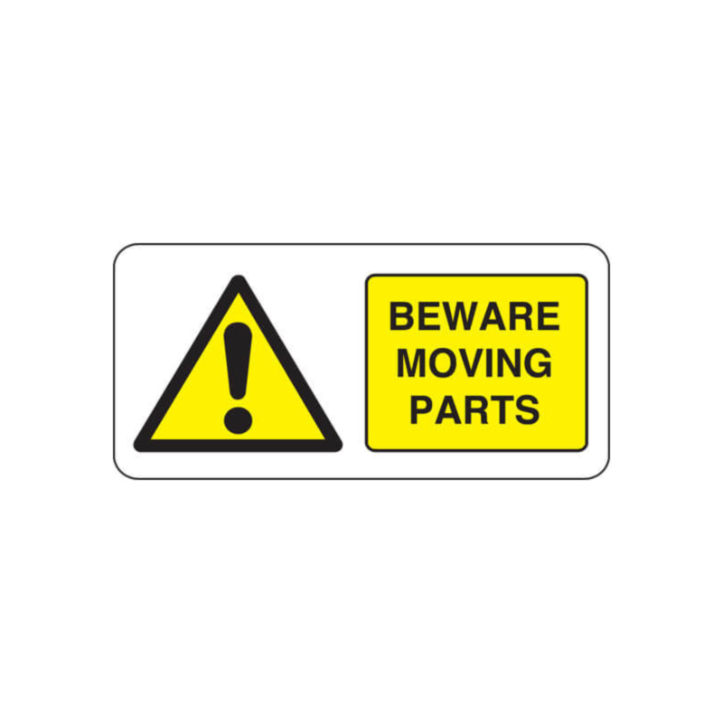 Beware Moving Parts Labels | Labels Online
