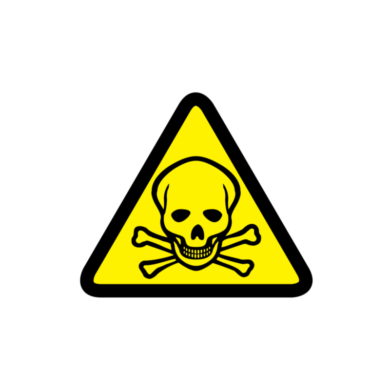 Toxic Material Warning Labels 25x25mm | Labels Online