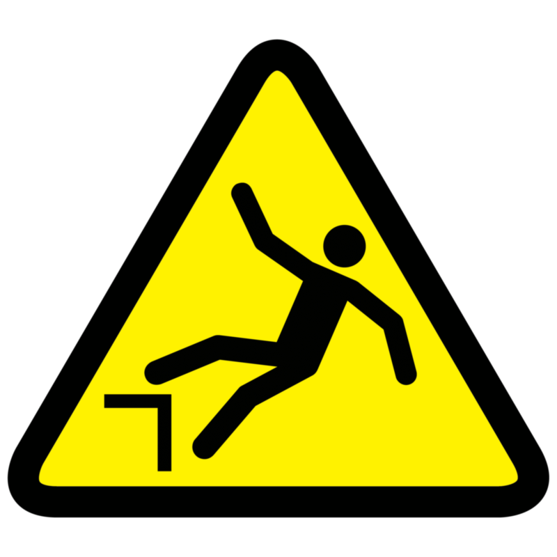 Drop or Fall Hazard Warning Labels 100x100mm | Labels Online