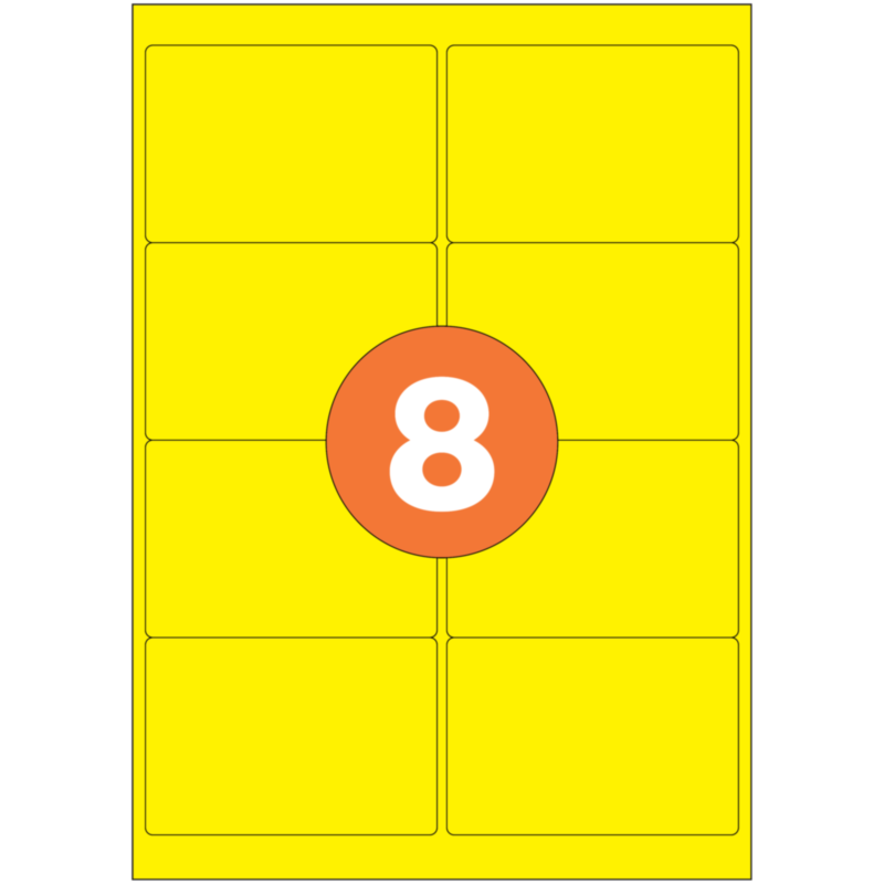 A4 Label Sheets 8 Labels Per Sheet 99x68mm Yellow Permanent | Labels Online