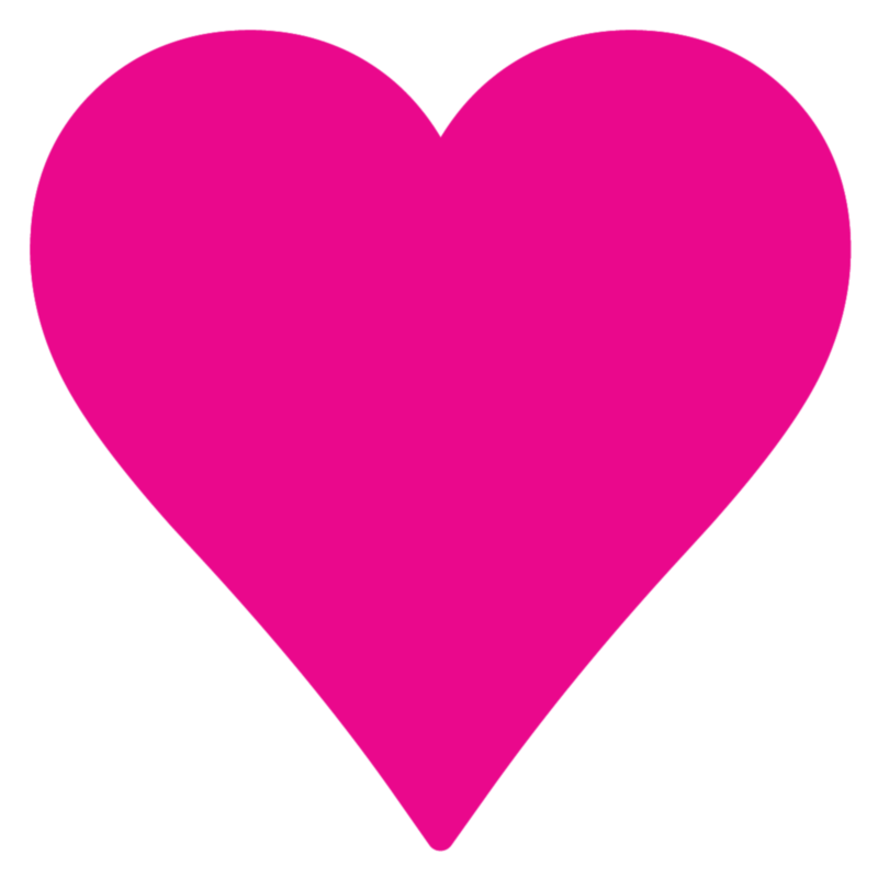 Neon Pink Heart Stickers 43x43mm | Labels Online