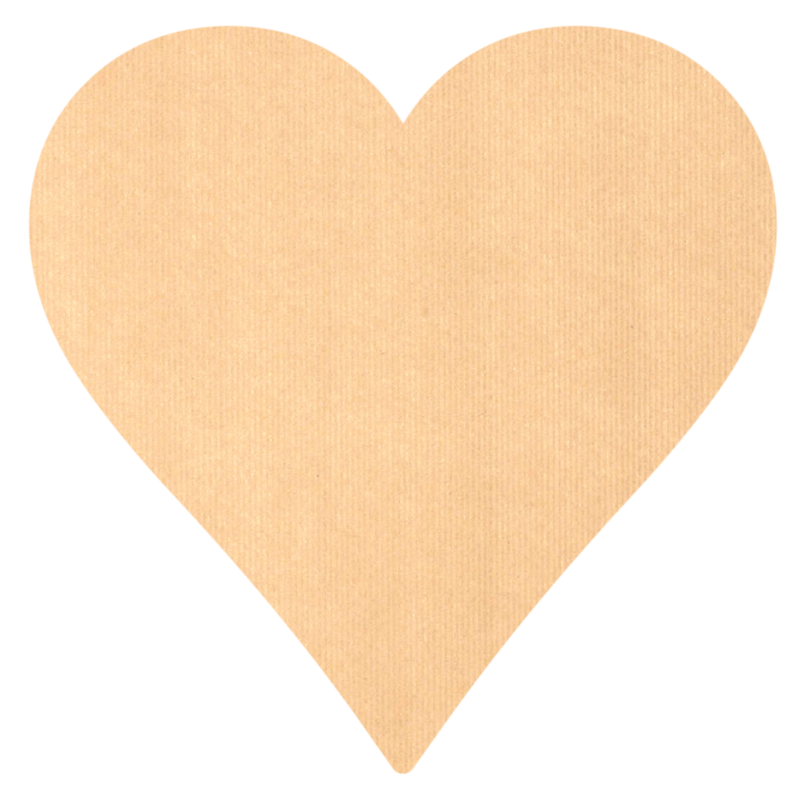 Kraft Paper Heart Stickers 43x43mm | Labels Online