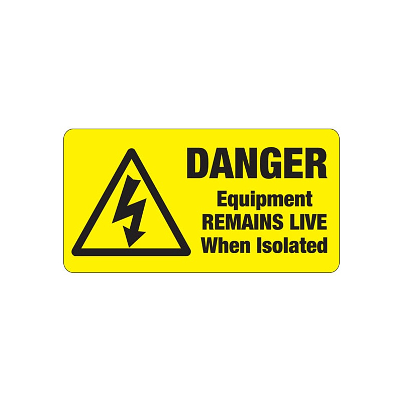 Danger Equipment Remains Live Labels 63x33mm | Labels Online