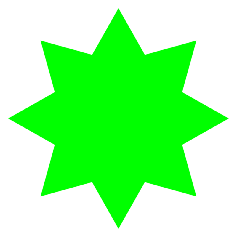 Fluorescent Green Star Shaped Stickers 40x40mm | Labels Online