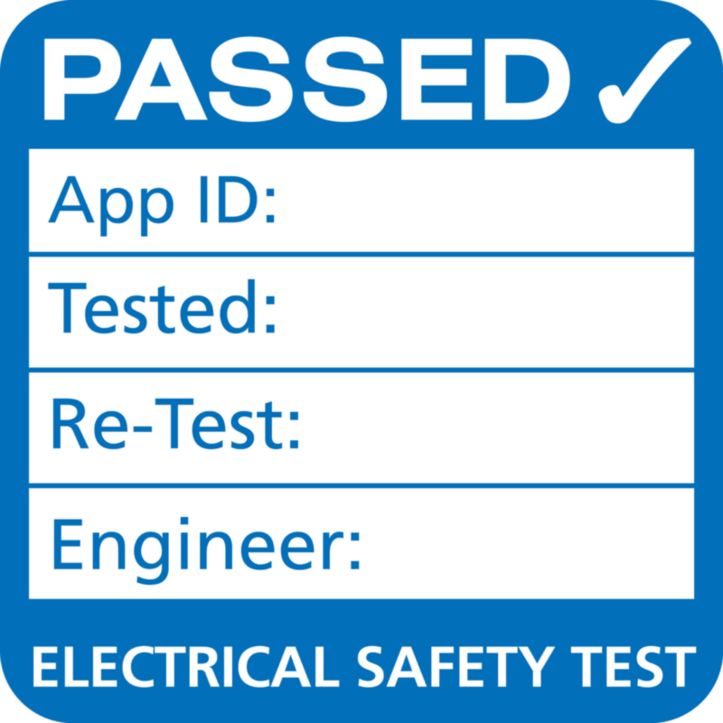 3rd Edition Blue Plug Top PAT Test Labels 25x25mm | Labels Online