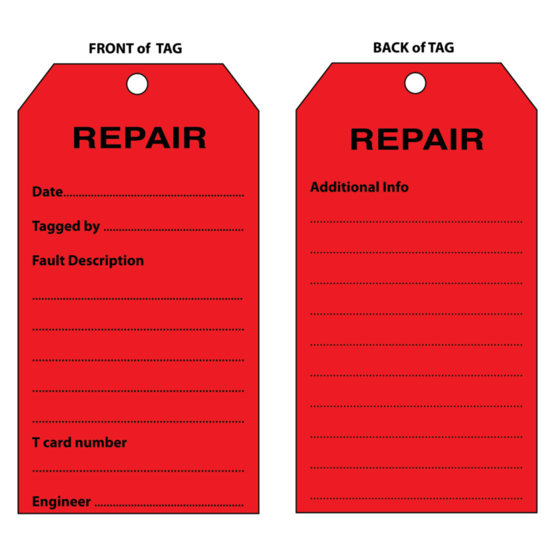 2 Sided Repair Tags 130x70mm | Labels Online