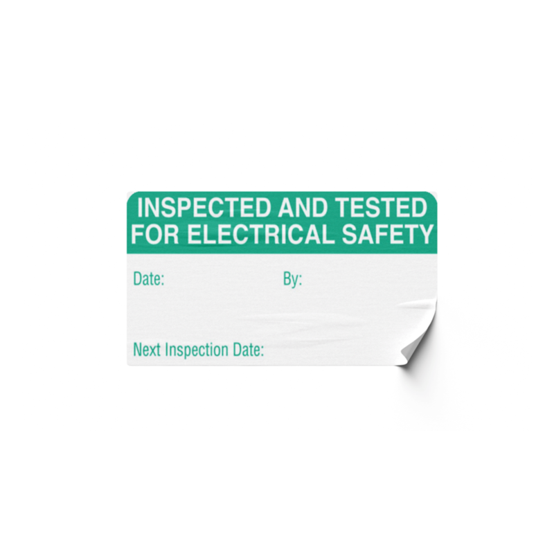 Green Inspected & Tested Labels 50x25mm | Labels Online