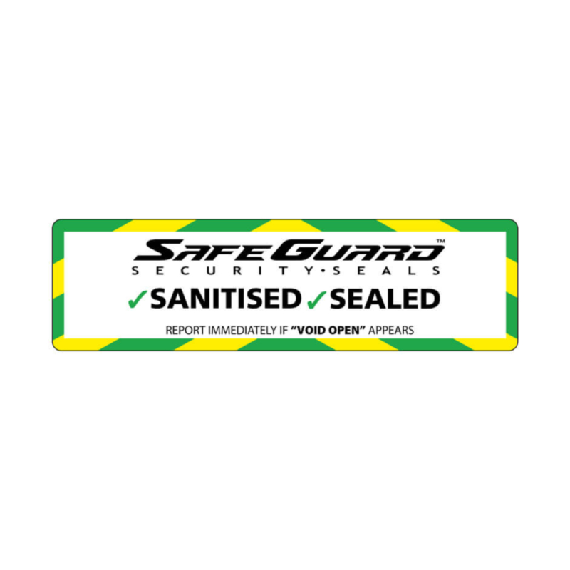 SafeGuard Sanitised / Sealed No Residue Seal Labels 125x35mm | Labels ...