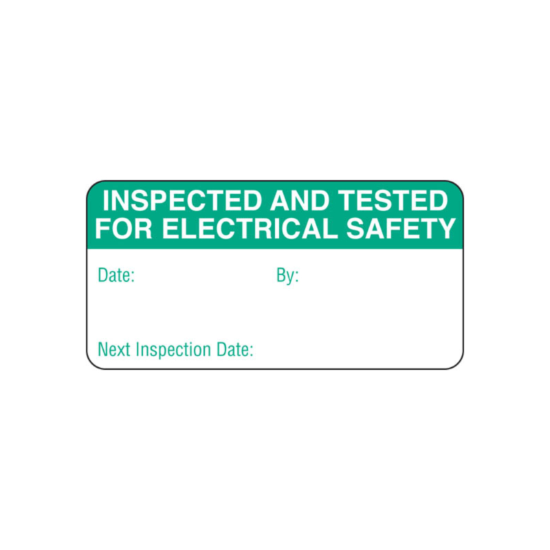 Green Inspected & Tested Labels 50x25mm | Labels Online