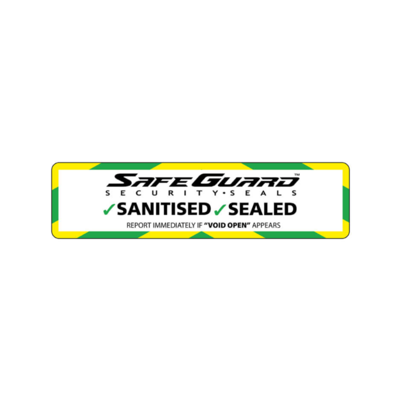 SafeGuard Sanitised / Sealed No Residue Seal Labels 100x25mm | Labels ...