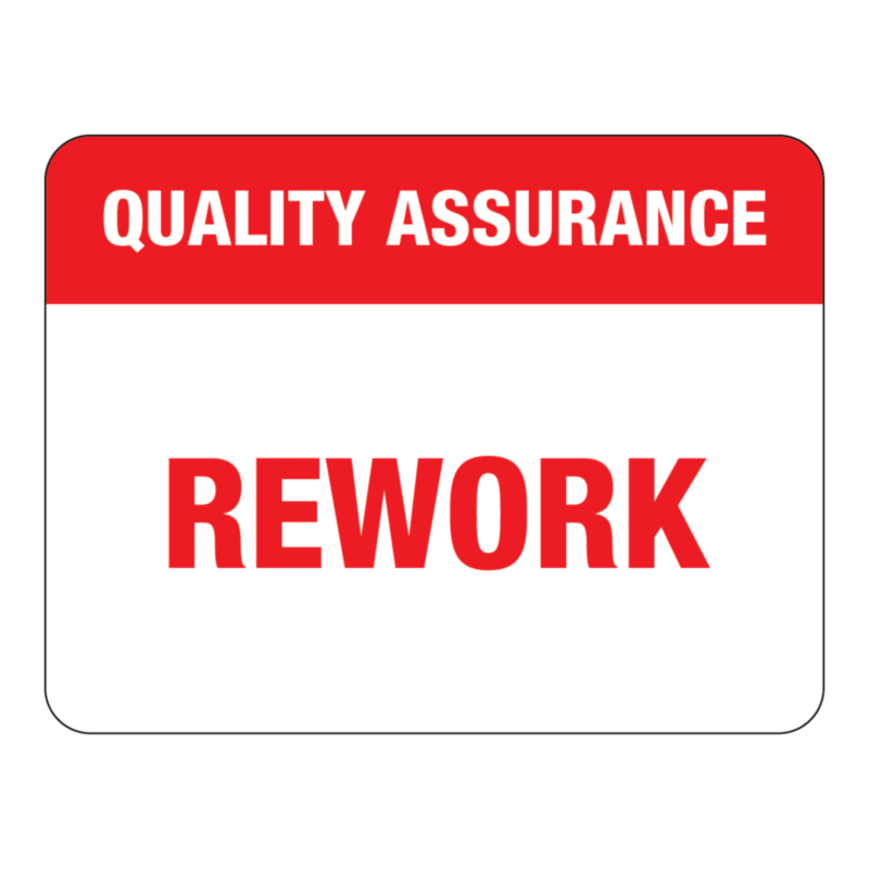 Quality Assurance Rework Labels 43x33mm | Labels Online