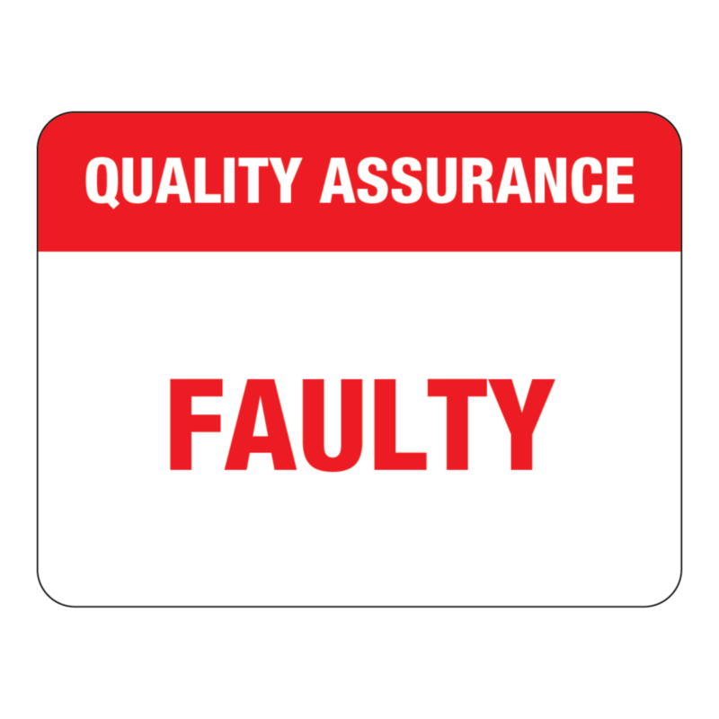 Quality Assurance Faulty Labels 43x33mm | Labels Online