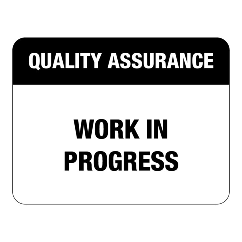 Quality Assurance Work in Progress Labels 43x33mm | Labels Online