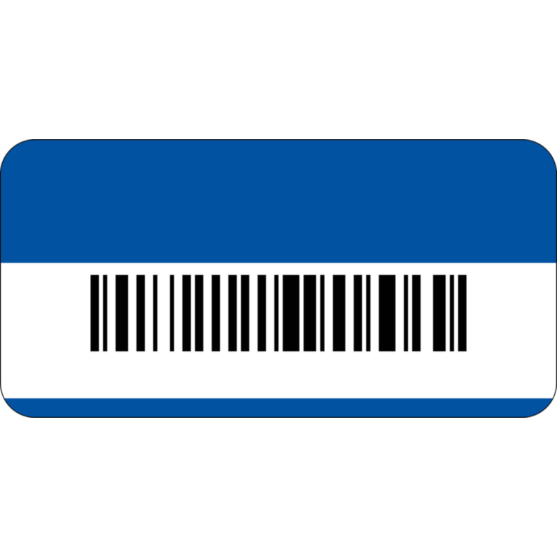 Personalised Blue Polyester Asset Labels 40x20mm | Labels Online
