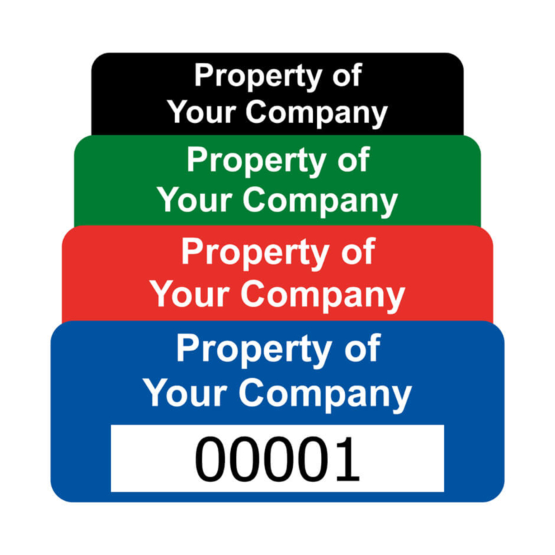 Premium Polyester Asset Labels Number 50x20mm