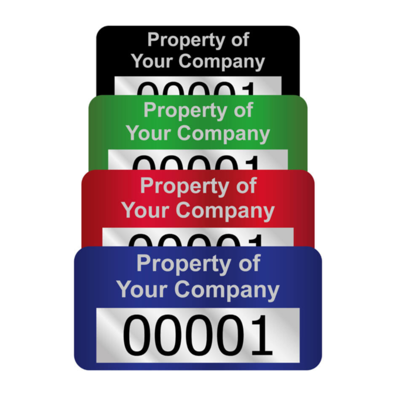 Silver Void Asset Labels Number 30x15mm | Labels Online