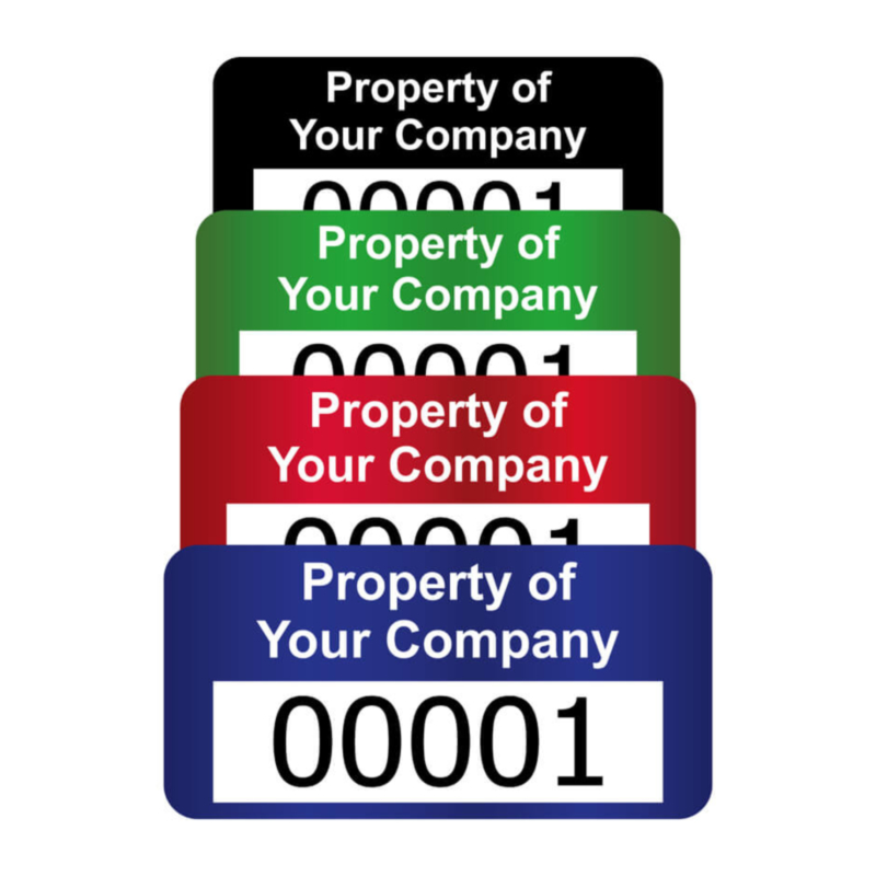 Destructible Vinyl Asset Labels Number 30x15mm | Labels Online