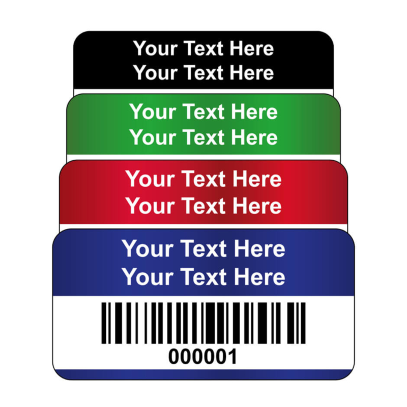 Red Personalised Destructible Vinyl Asset Labels Barcode 40x20mm ...