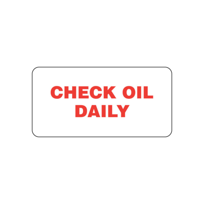 Check Oil Daily Labels 50x25mm | Labels Online